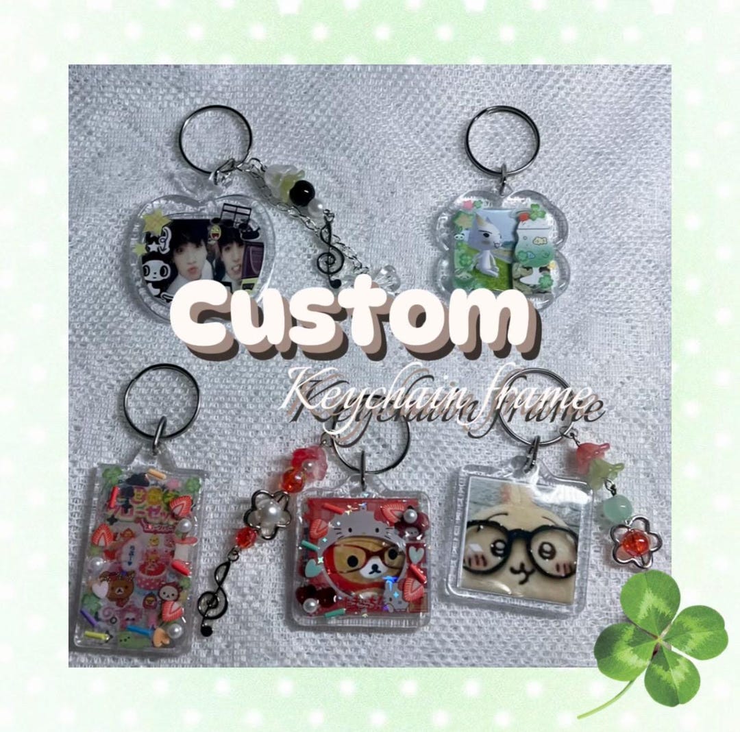 Custom Sticker Decorated Keychain Frames - Etsy