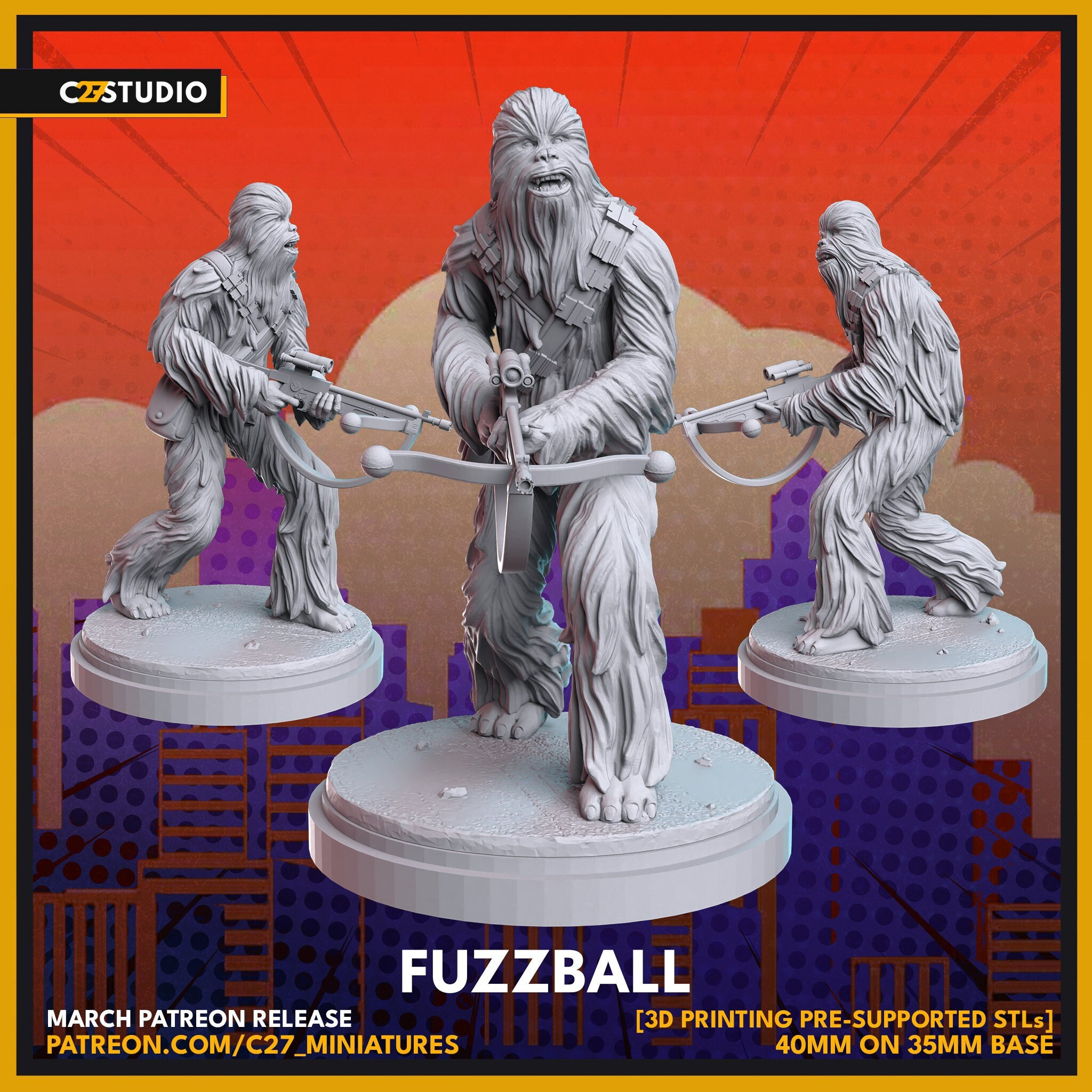 Chewbacca Star Wars Fan Art Shatterpoint Legion 3d Printed Tabletop RPG ...