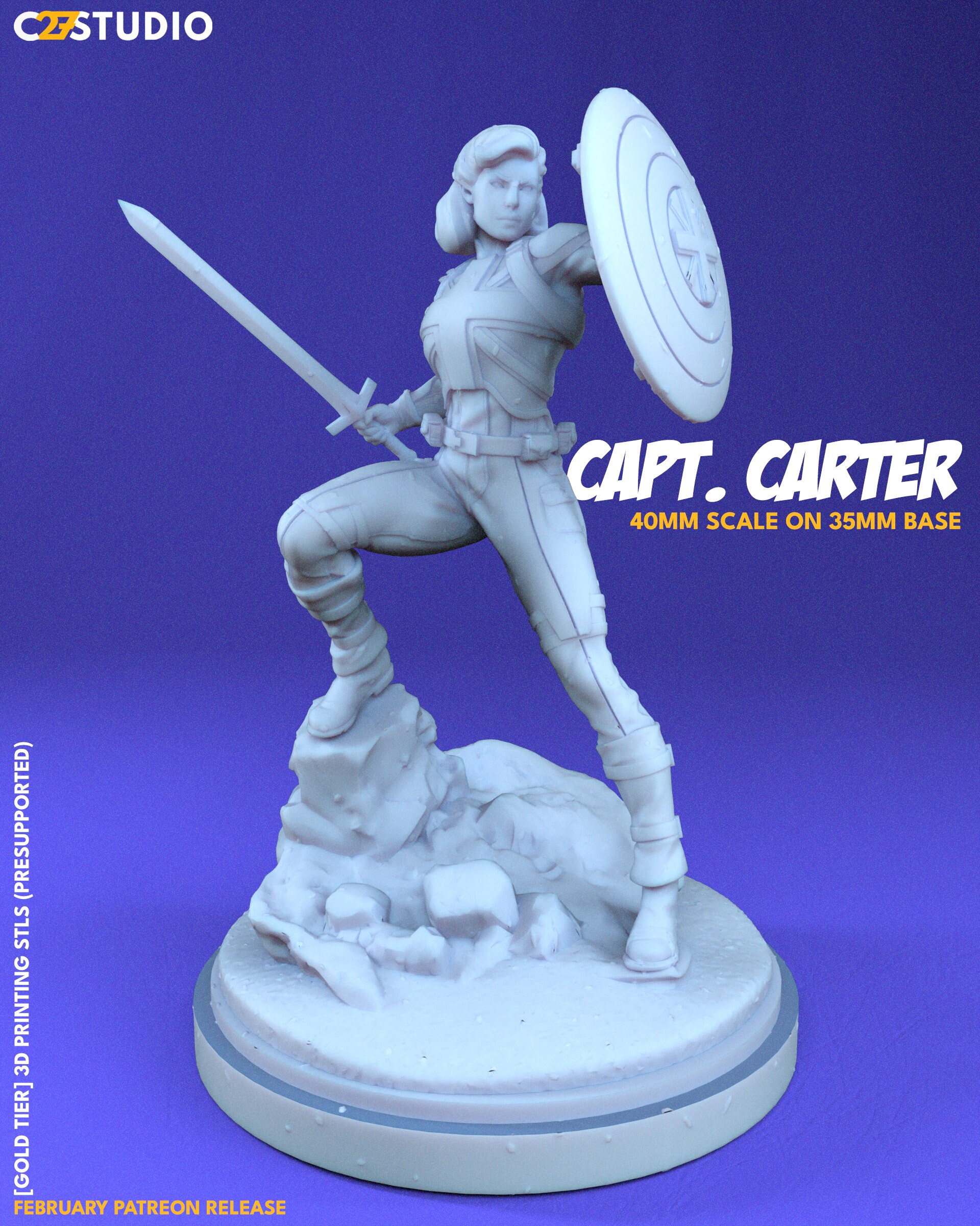 Captain Carter Marvel Fan Art Crisis Protocol 3d Printed Tabletop RPG ...