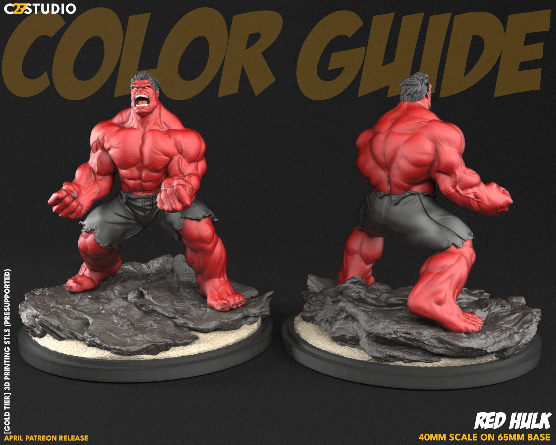 Red Hulk Crisis Protocol Marvel Fan Art 3d Printed TTRPG Miniature - Etsy