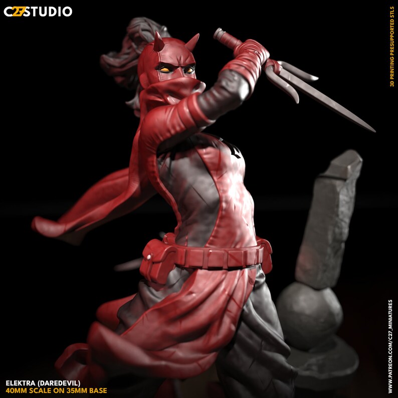Elektra daredevil Costume Crisis Protocol Marvel Fan Art 3d Printed ...