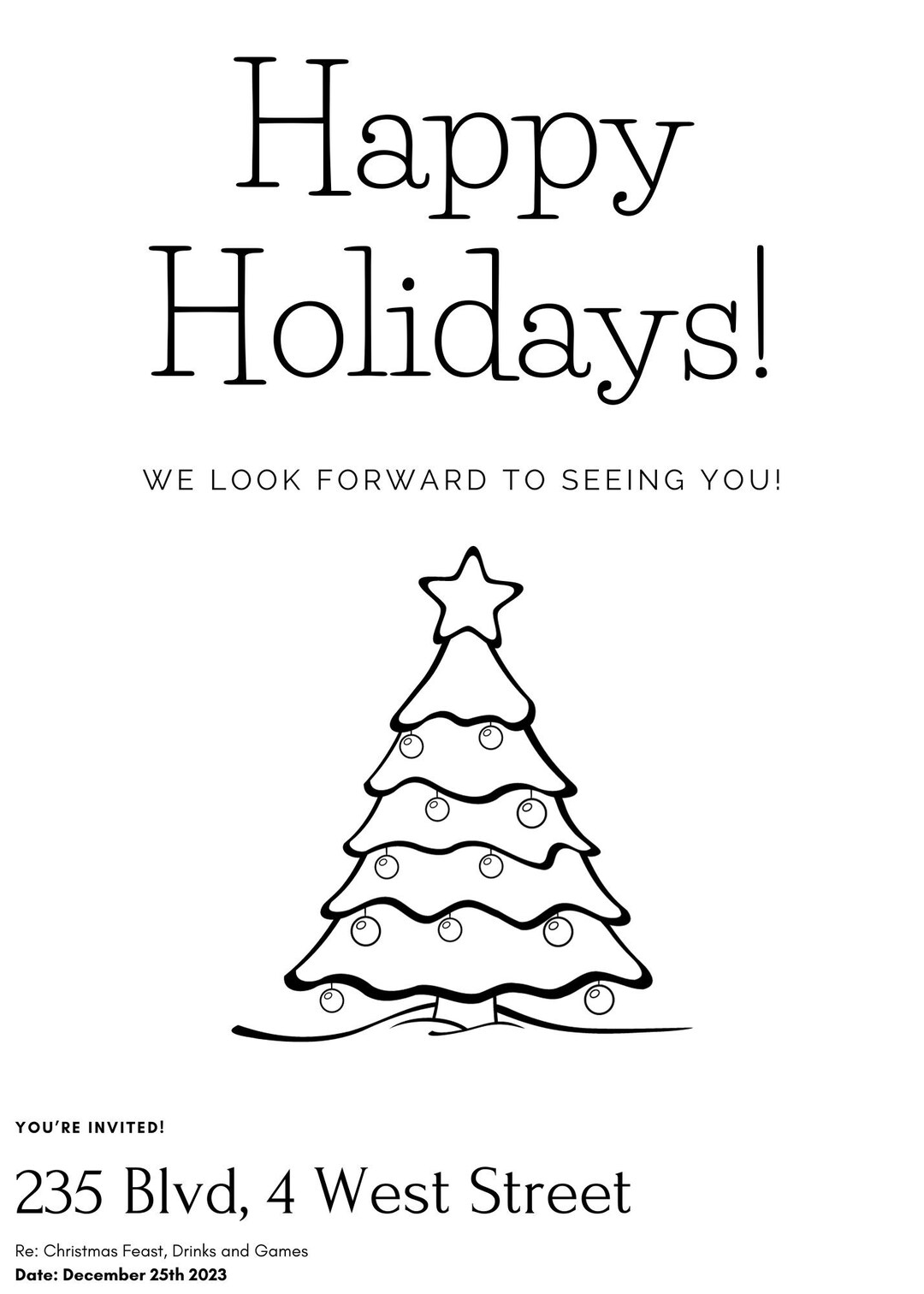 Editable Christmas Invitation Template Etsy
