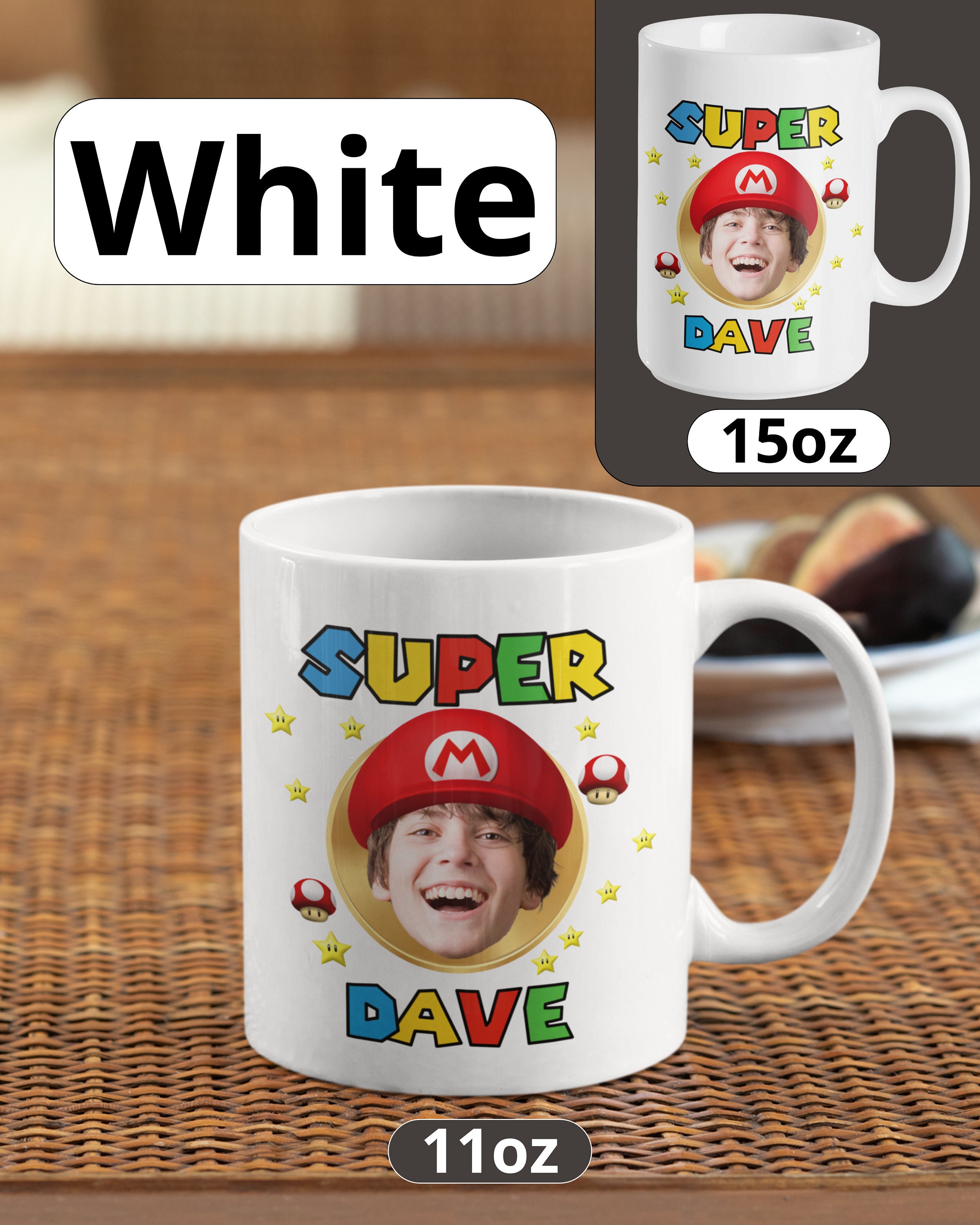 Super Mario Bros Mug, Custom Photo Mug, Personalized Name Cup, Custom ...