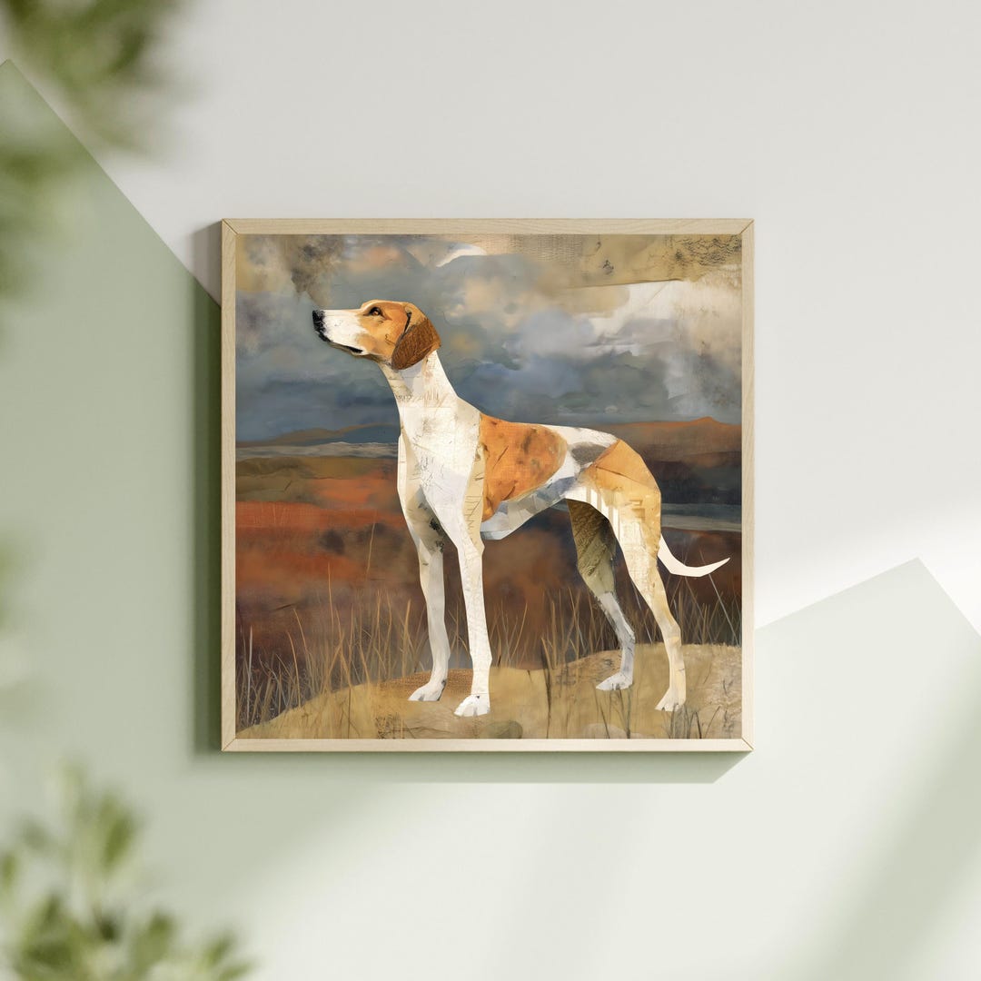 English Pointer – Scottish Hunting Dog Wall Art – Watercolor Collage ...