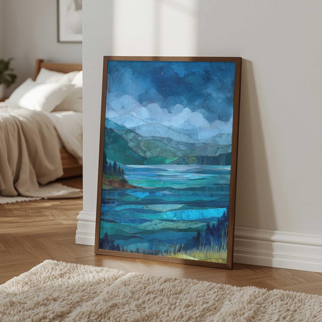 Scottish Loch Watercolor Art Print | Matte Vertical Poster - Etsy