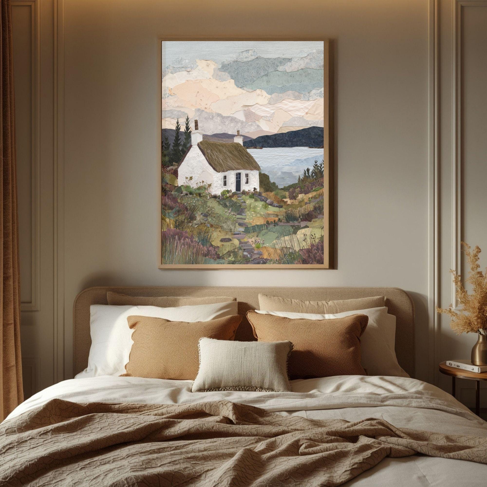 Scottish Croft Cottage Watercolour Collage Matte Vertical Poster - Etsy