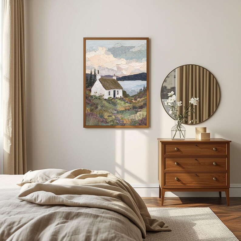 Scottish Croft Cottage Watercolour Collage Matte Vertical Poster - Etsy