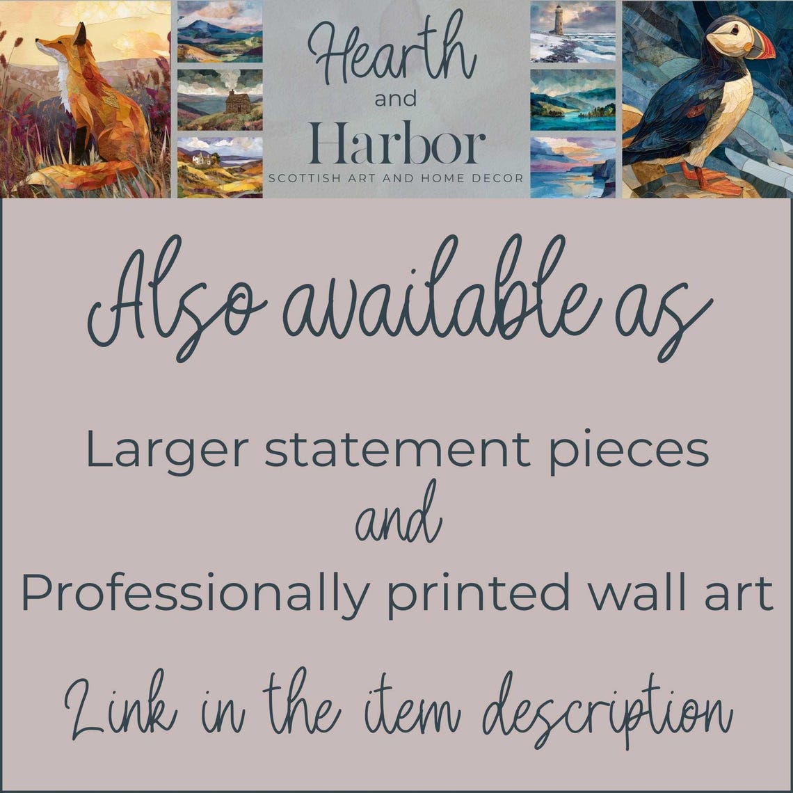 Highland Cottage Collage Print | Scottish Farmhouse Wall Art (digital ...