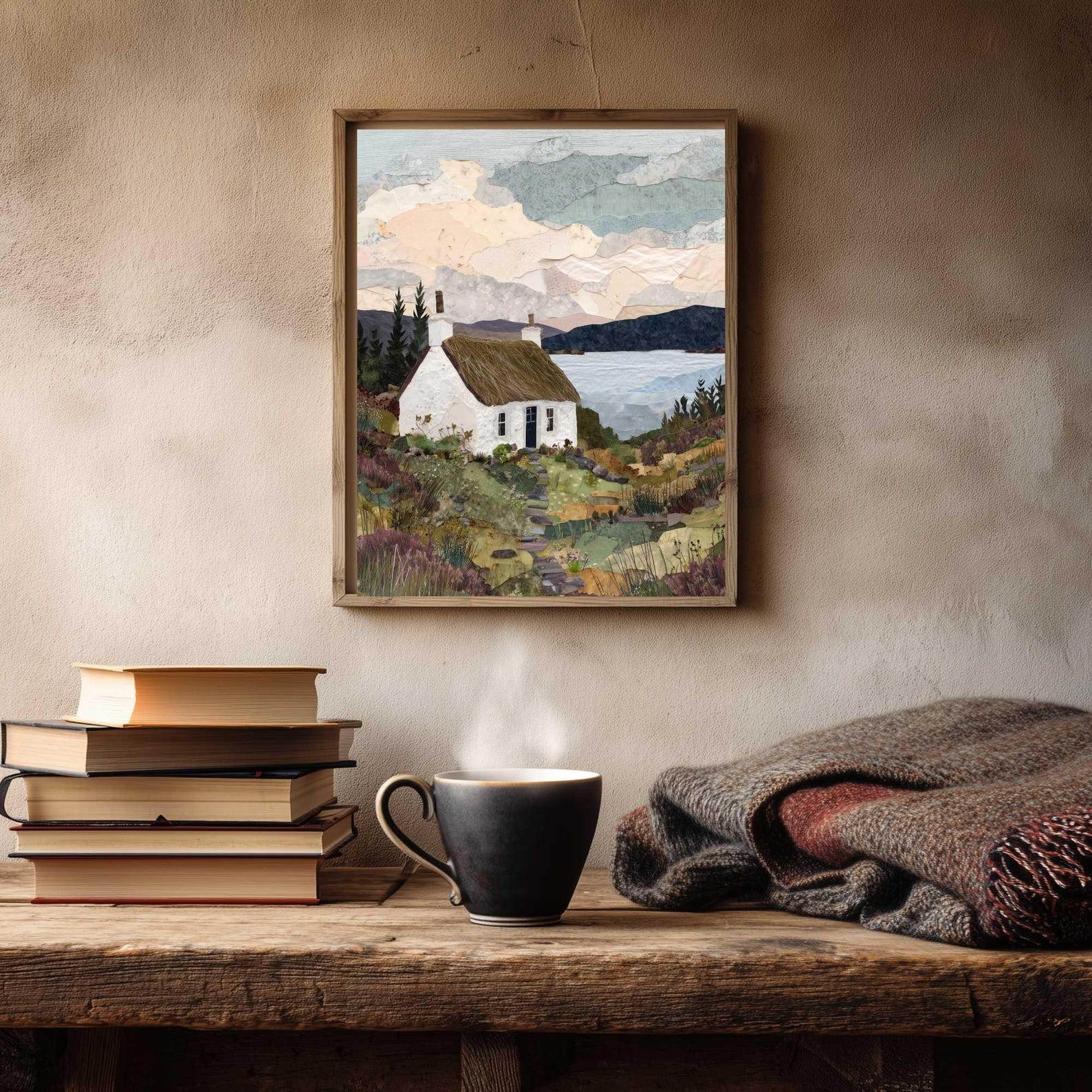 Highland Cottage Collage Print | Scottish Farmhouse Wall Art (digital ...