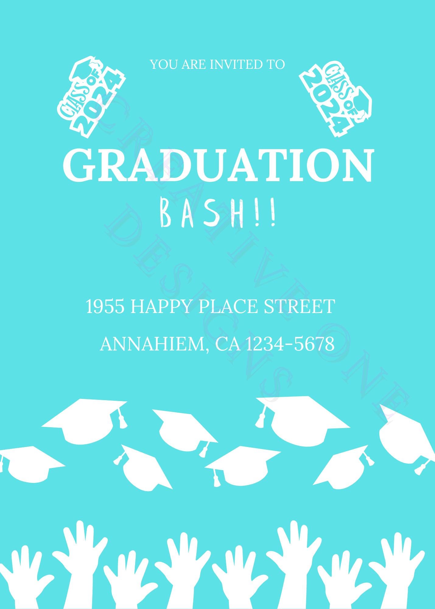 Canva Template for Graduation Invitation, Personalizable and Trendy ...