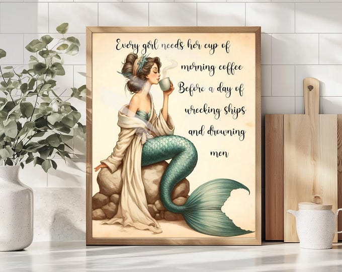 Vintage Norcrest MERMAID Pair Holding Fish Wall Hanging Plaque Blonde ...