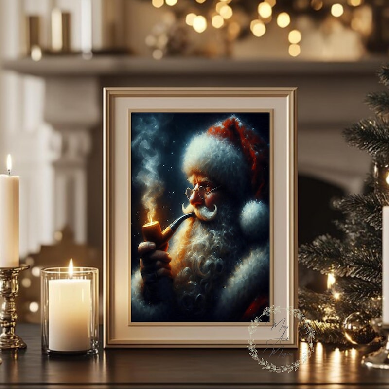 Santa With Pipe - Etsy