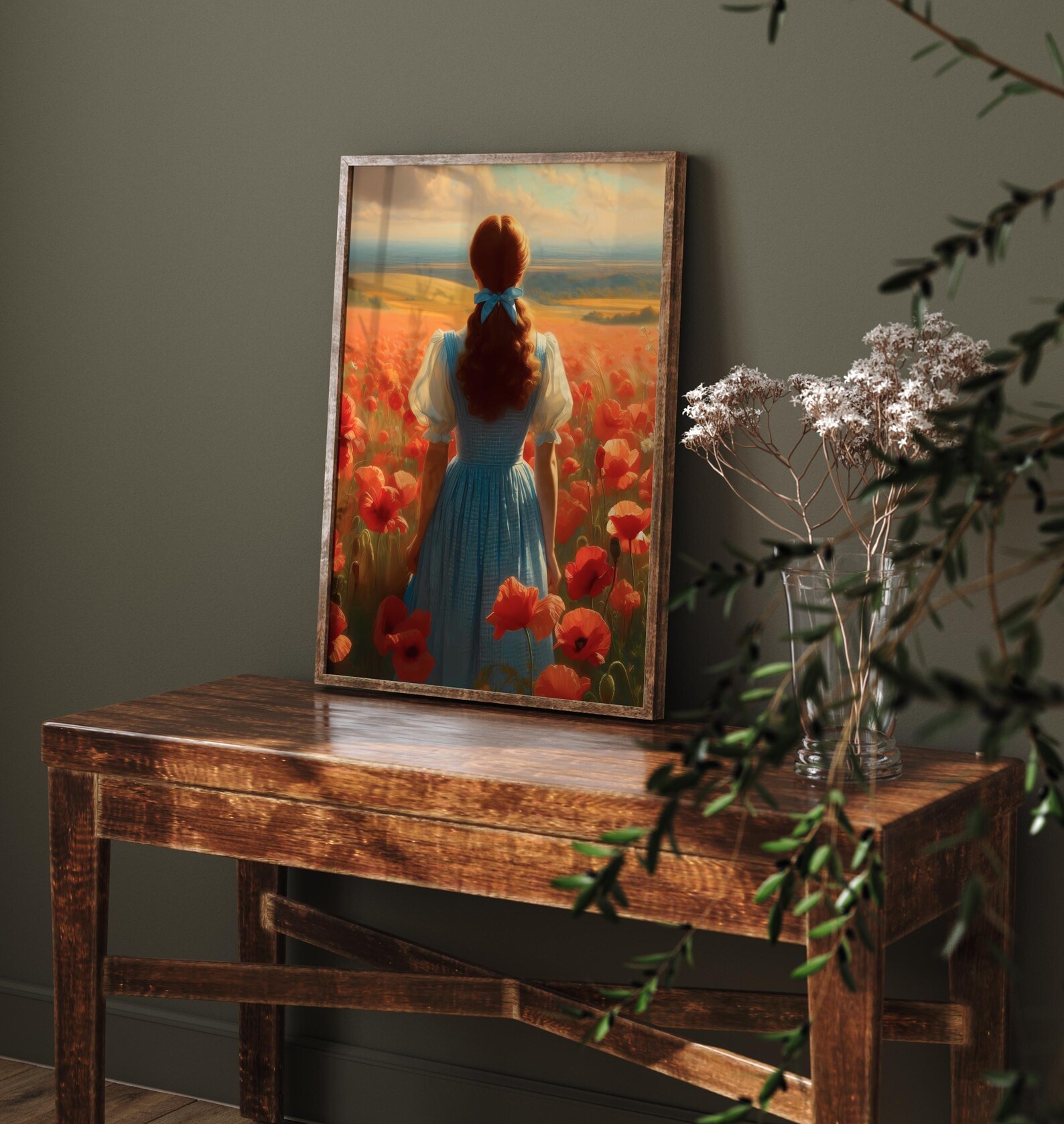 Dorothy in Red Poppy Field, Wizard of Oz, Movie, Floral Painting Poster ...