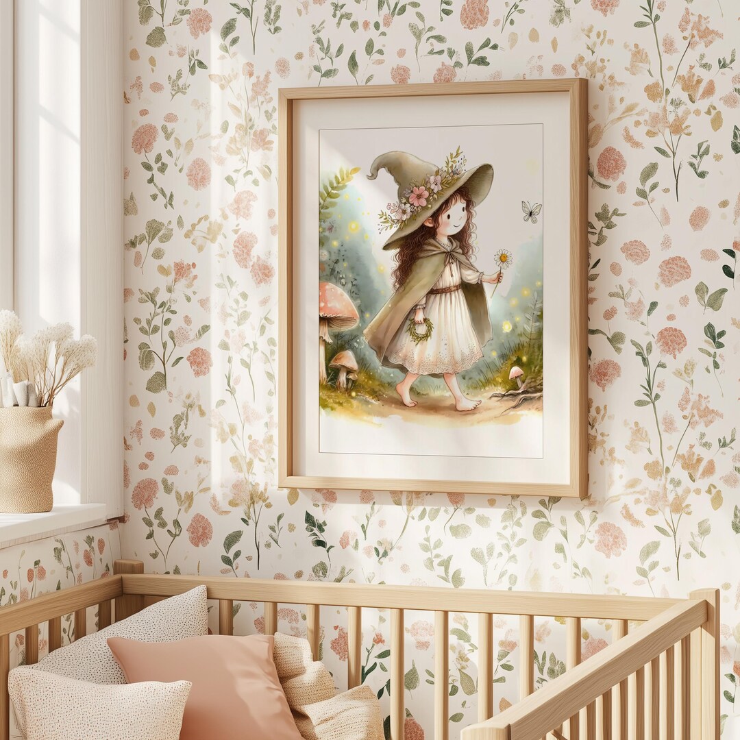 Girl Hobbit in Forest Lord of the Rings Tolkien Woodland Watercolor ...