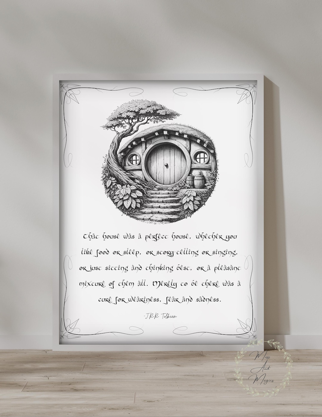 A Perfect House Tolkien Quote the Shire Hobbit Hole Home Lord of the ...