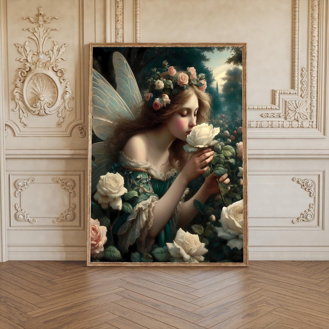 Rose Flower Garden Fairy Smelling White Rose Fantasy Angel Fairycore ...
