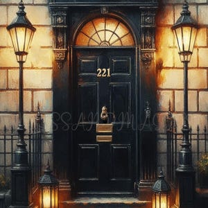 Sherlock Holmes 221 B Baker Street Door, London Detective, Night ...