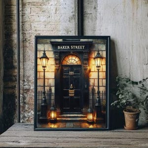 Sherlock Holmes 221 B Baker Street Door, London Detective, Night ...