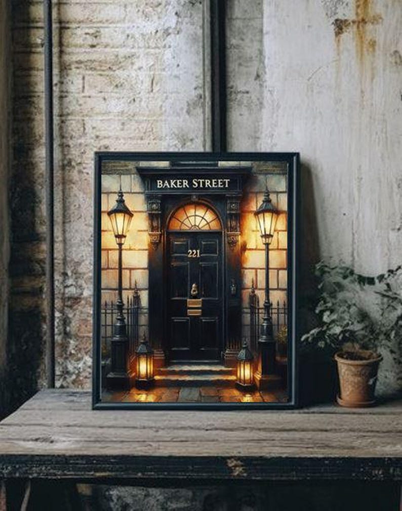 Sherlock Holmes 221 B Baker Street Door, London Detective, Night ...
