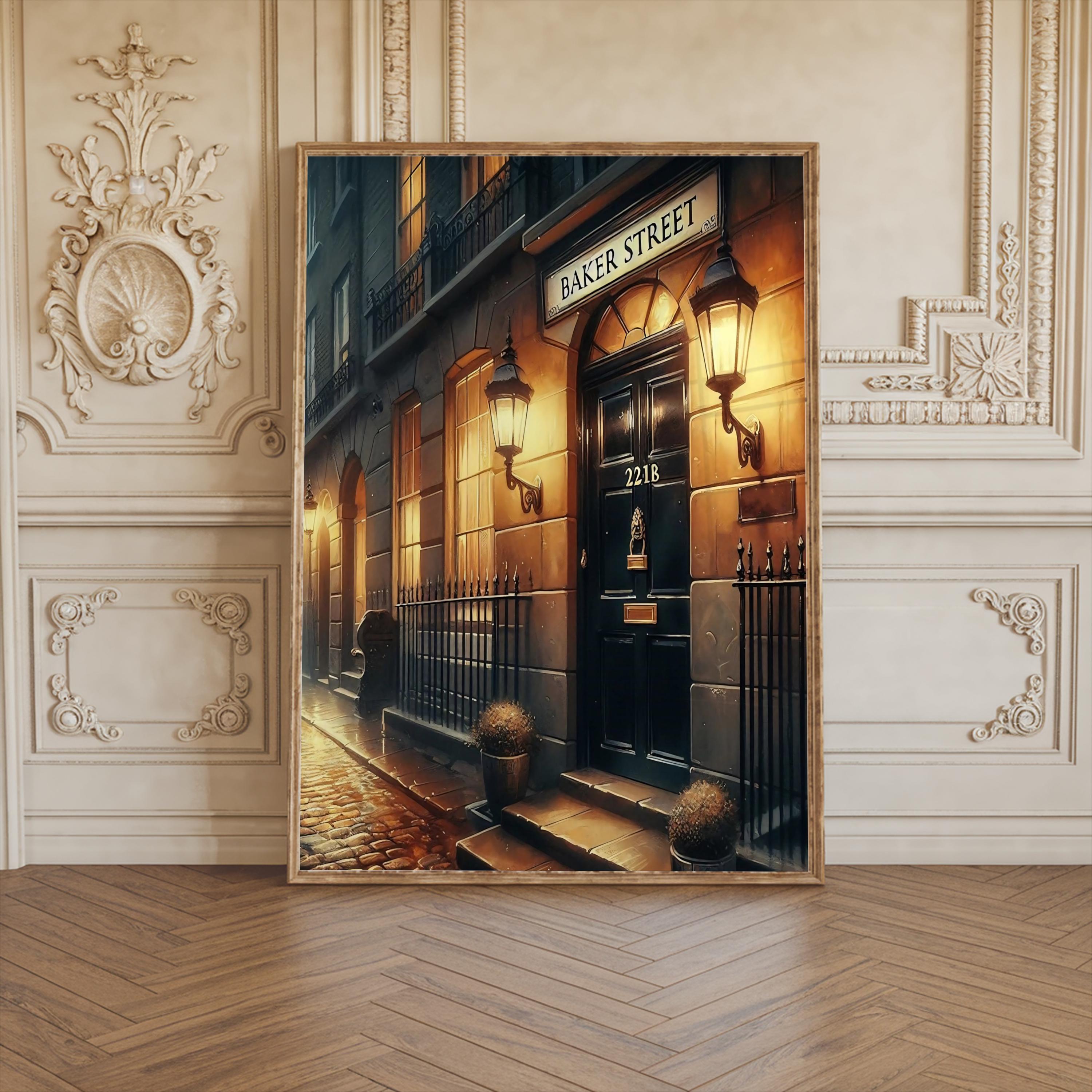Sherlock Holmes 221B Baker Street Door London Town Detective Vintage ...