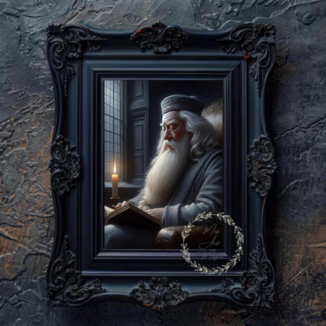 Dumbledore Reading A Book, Sleeping, School Professor, Wizard Wall Art ...