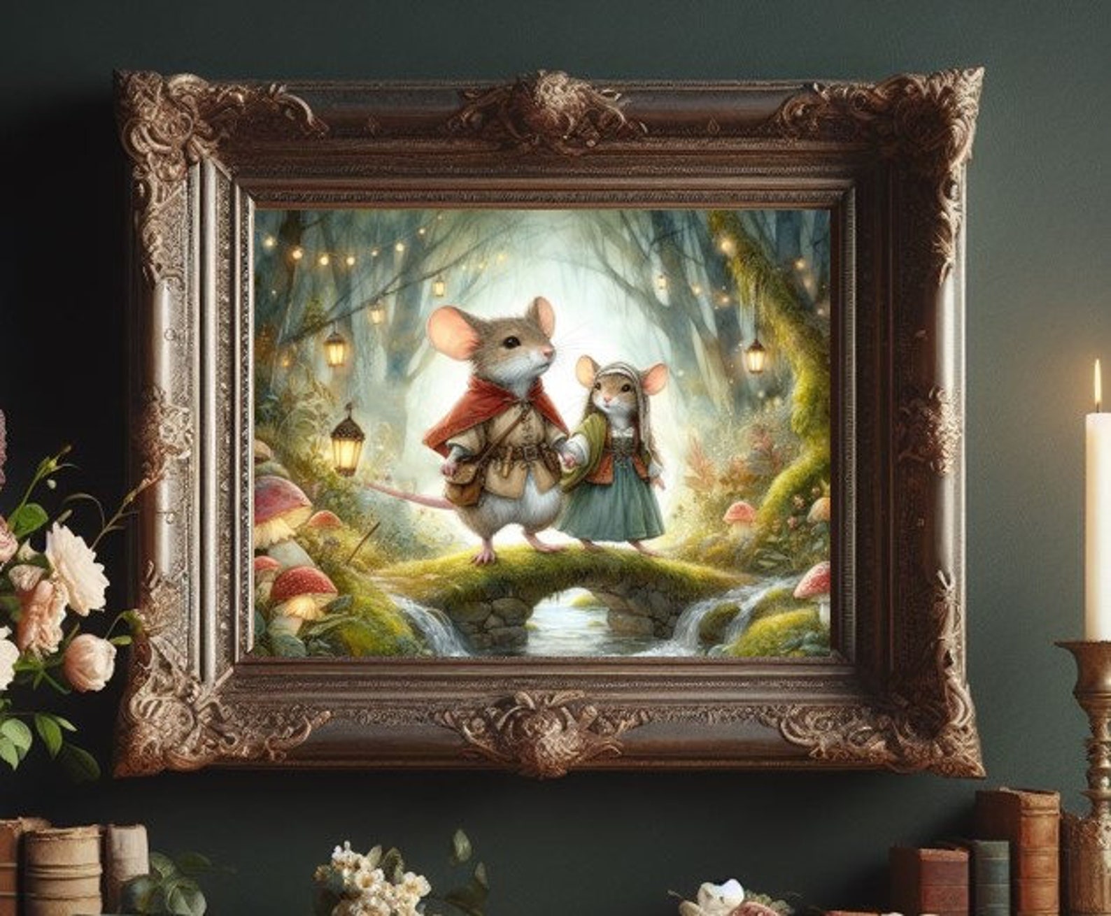 Magical Forest Adventure Field Mouse, Mice, Lantern Bridge, Woodland ...