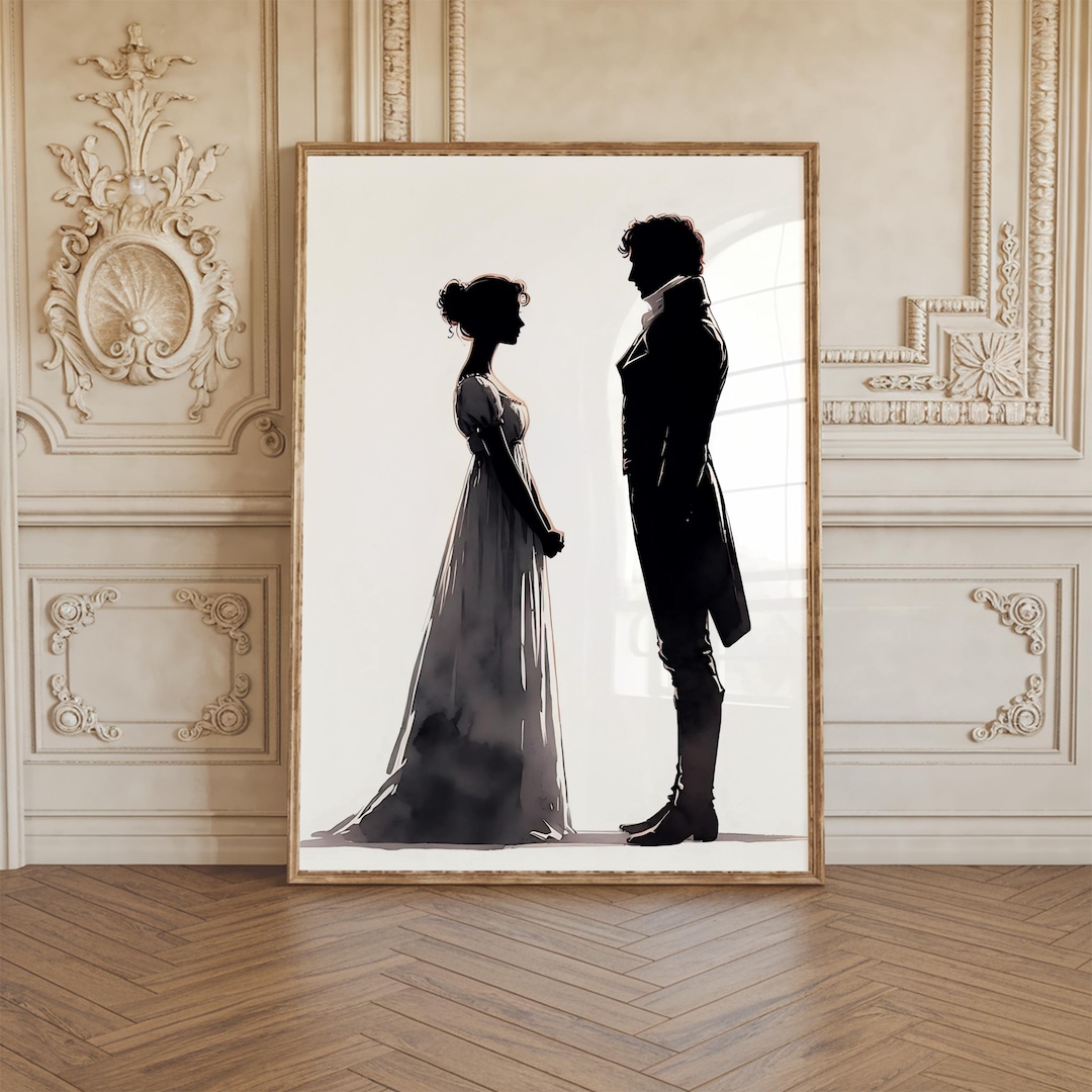 Mr. Darcy and Elizabeth Dance, Pride & Prejudice Jane Austen Book Wall ...