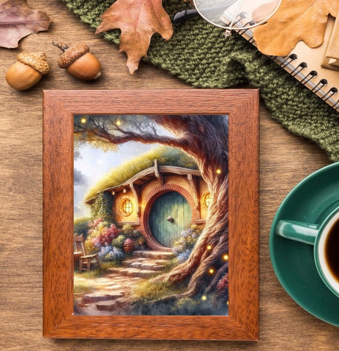 Hobbit Green Door Hole Hovel Home Lord of the Rings Magical Spring Tree ...