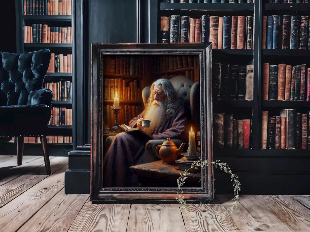 Lord of the Rings Sleeping Gandalf Holding Tea & Reading a Book in ...