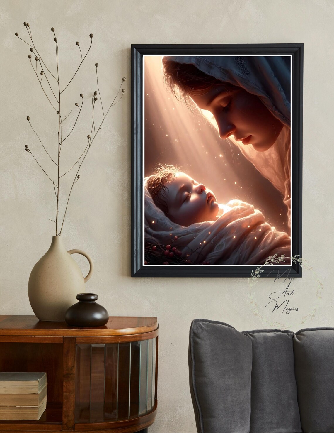 A Mother's Love, Mary & Baby Jesus, Manger Nativity, Savior Christmas ...