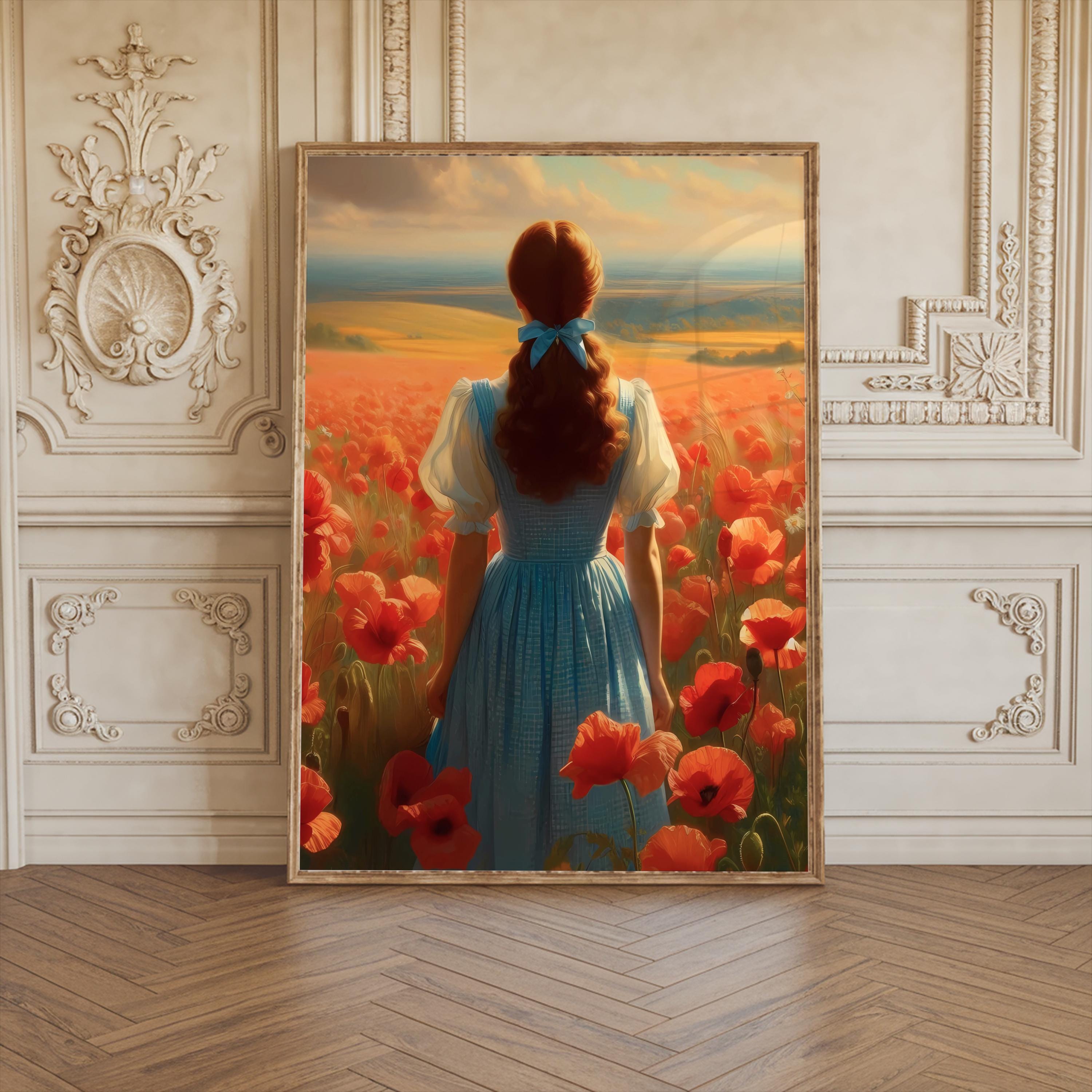 Dorothy in Red Poppy Field, Wizard of Oz, Movie, Floral Painting Poster ...