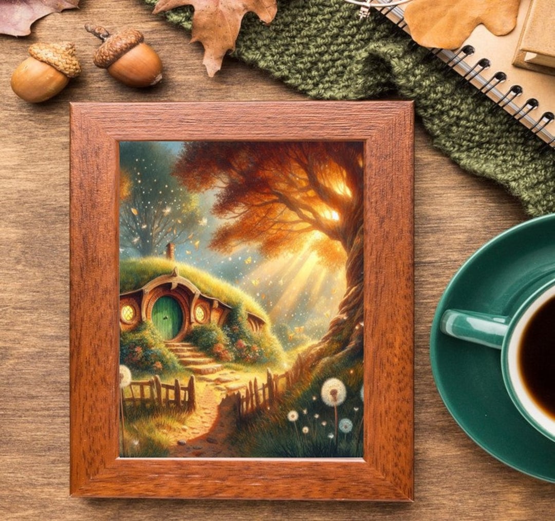 Hobbit Green Door Hole Hovel Home Lord of the Rings Dandelions Autumn ...