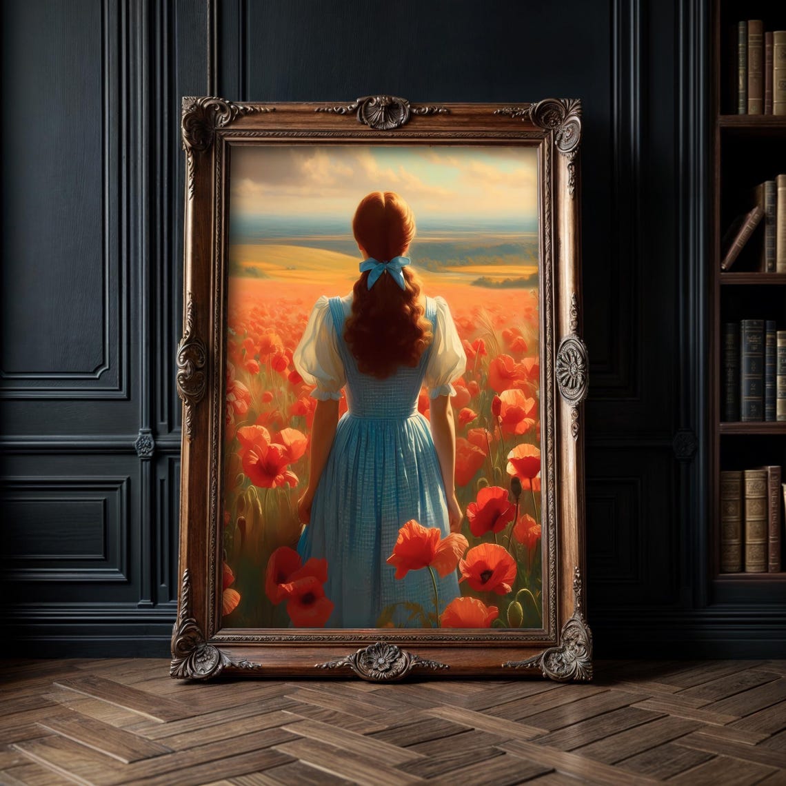 Dorothy in Red Poppy Field, Wizard of Oz, Movie, Floral Painting Poster ...