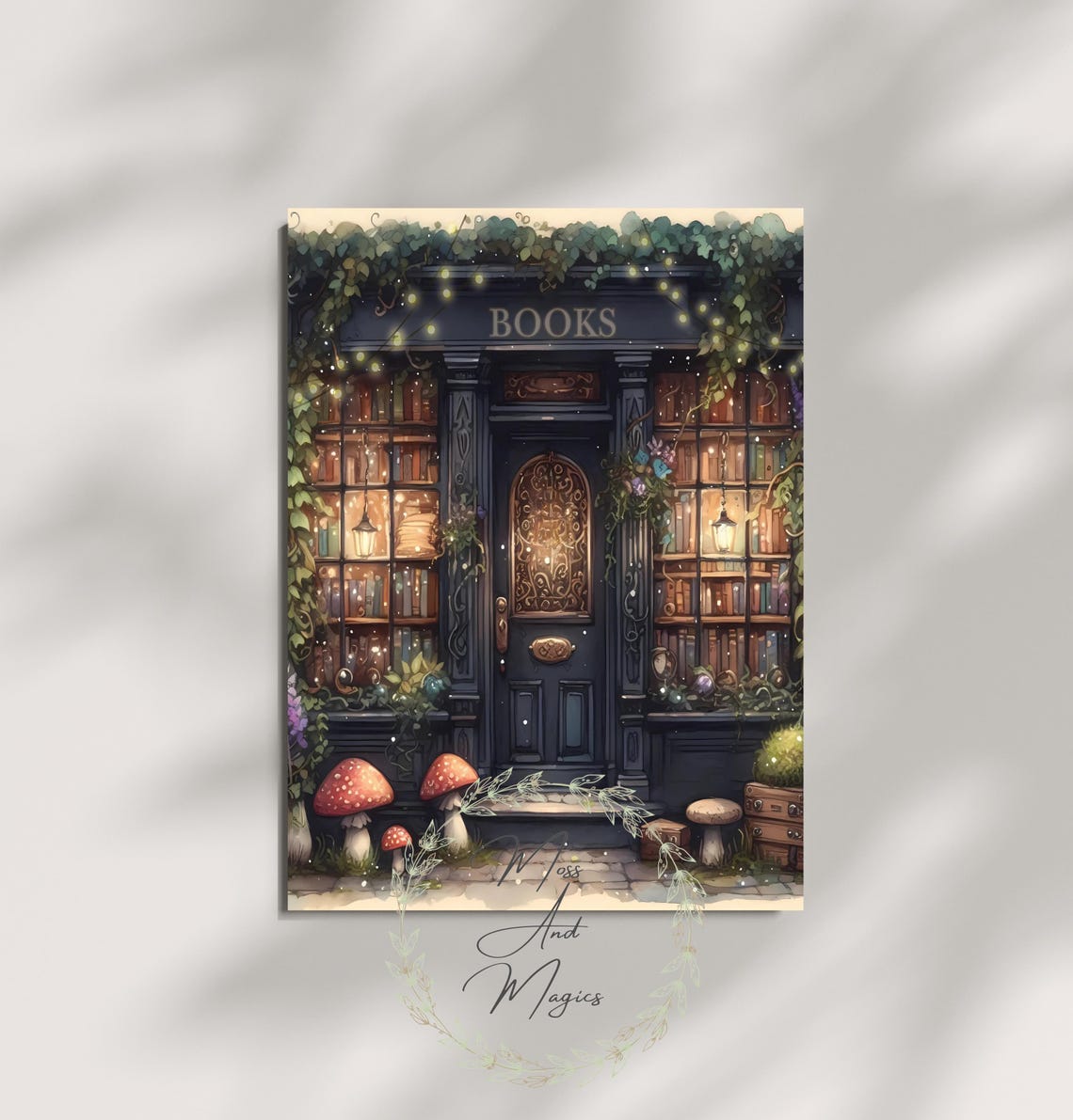 Cozy Fantasy Magic Bookstore Cottagecore Village Book Shop Coffee Cafe ...