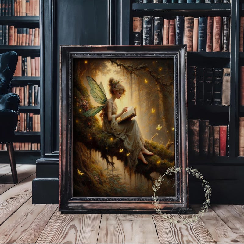 Fairy Reading Book Artwork - Etsy