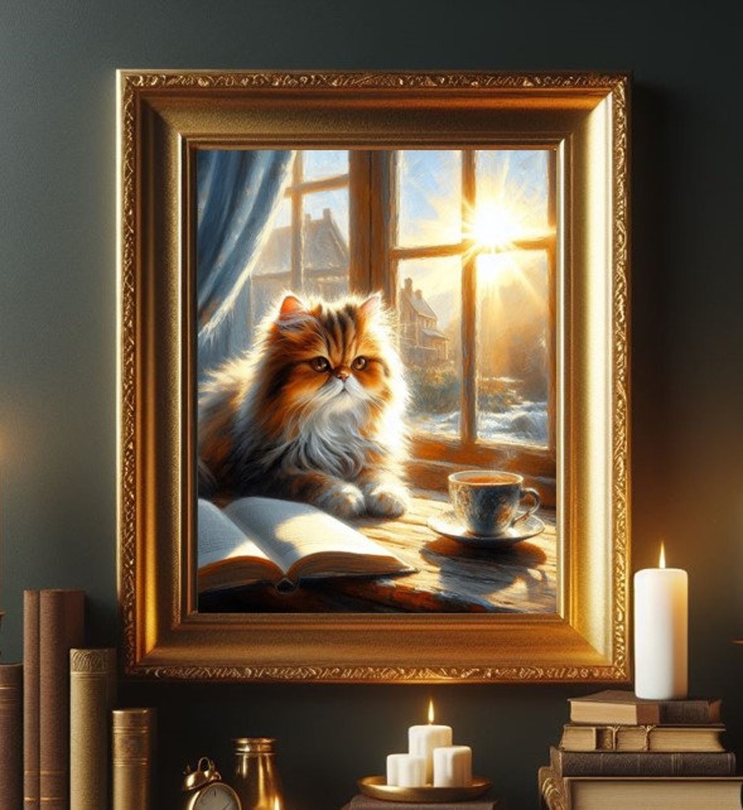 Fluffy Himalayan Tabby Cat Kitten, in a Window Sunbathing in Sunlight ...