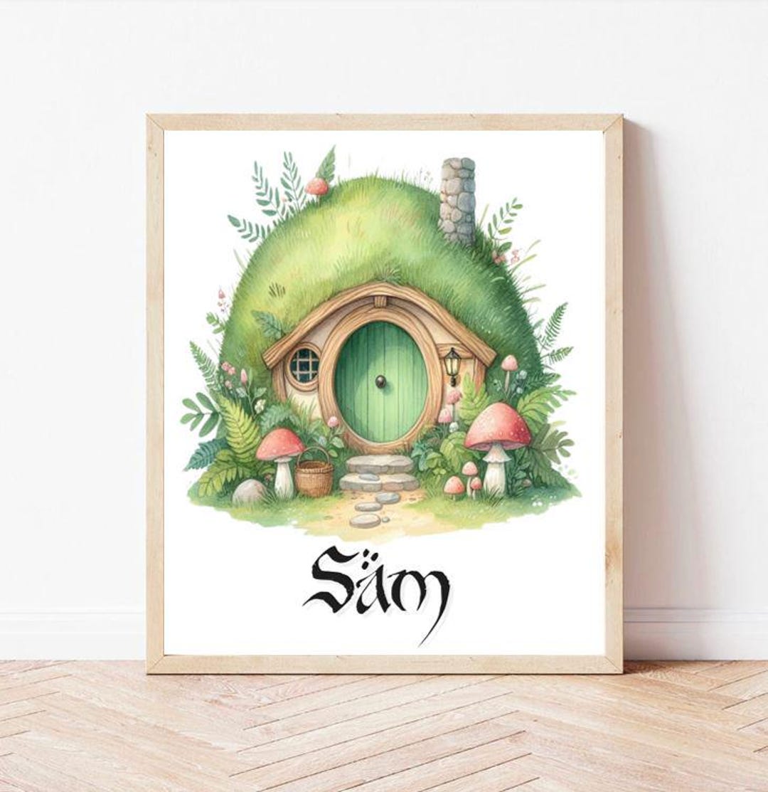 Hobbit Home, Green Door, the Shire, Custom Name Text, Nursery ...