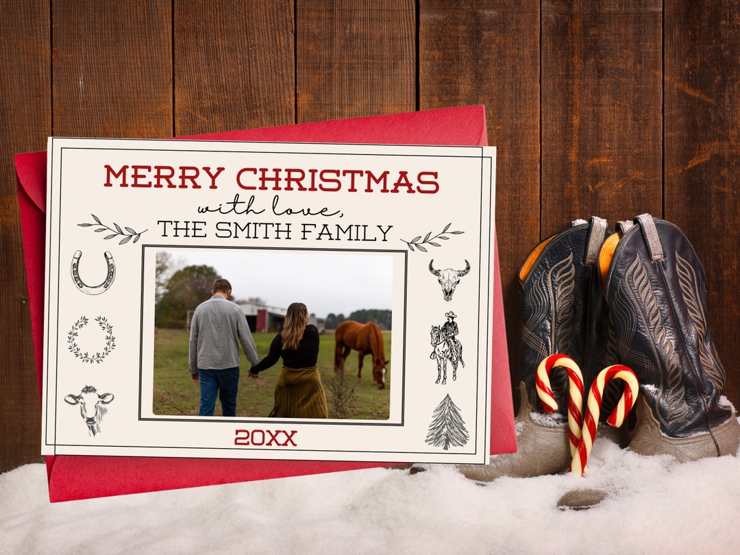 Western Christmas Card, Christmas Card, Digital Christmas Card ...