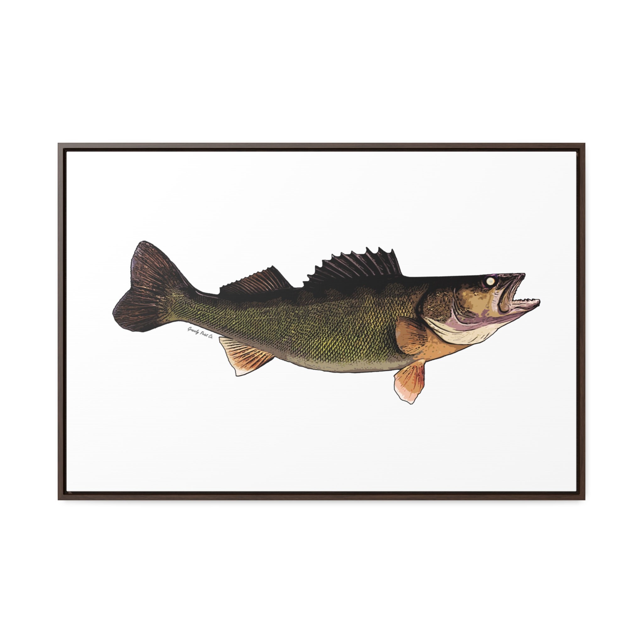 Lake-inspired Art: Walleye Framed Canvas Perfect Gift for Anglers - Etsy