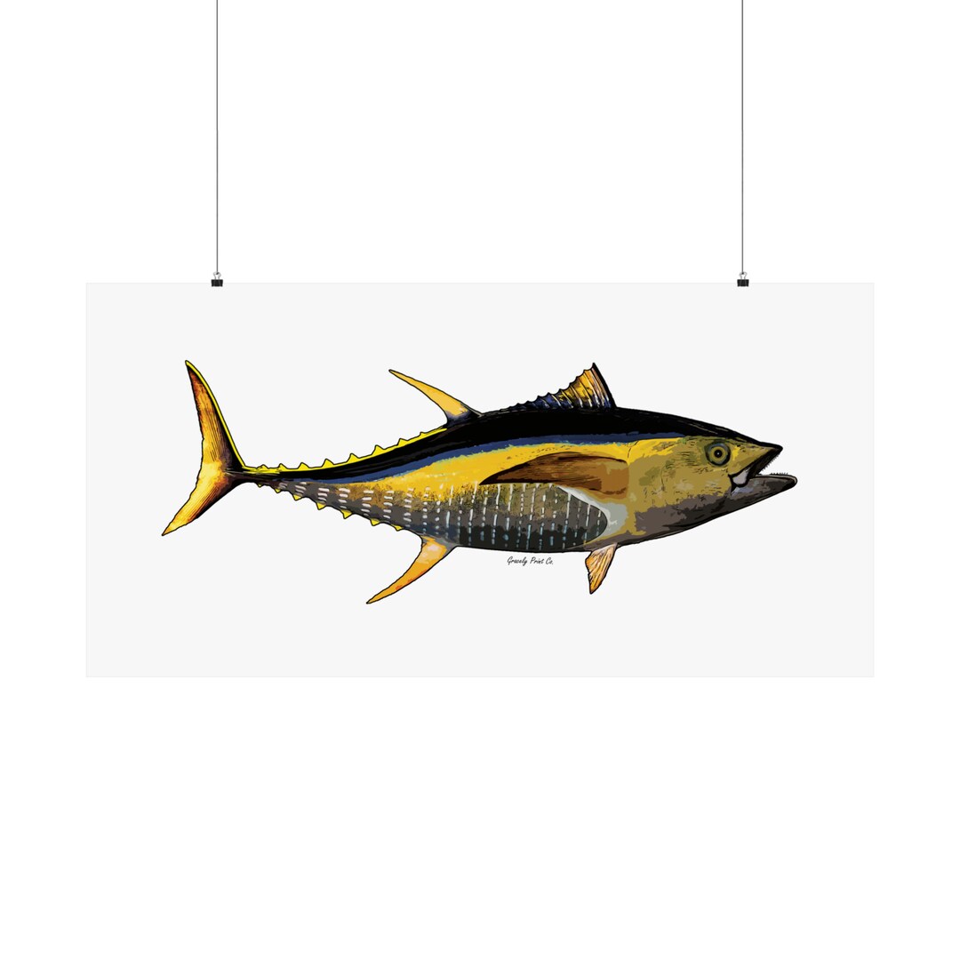 Ocean Beauty: Vibrant Yellowfin Tuna Print Art for Sea Lovers - Etsy