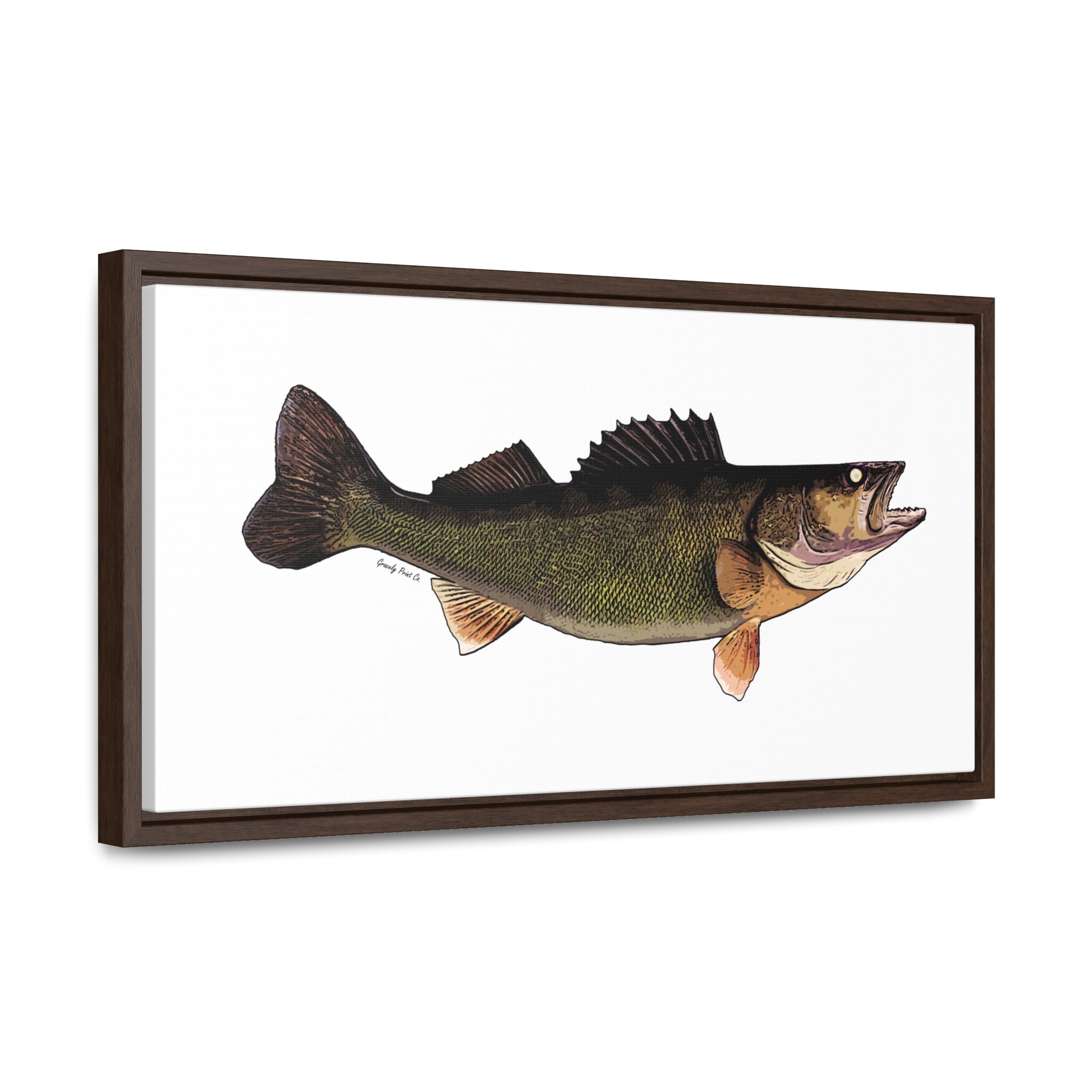 Lake-inspired Art: Walleye Framed Canvas Perfect Gift for Anglers - Etsy