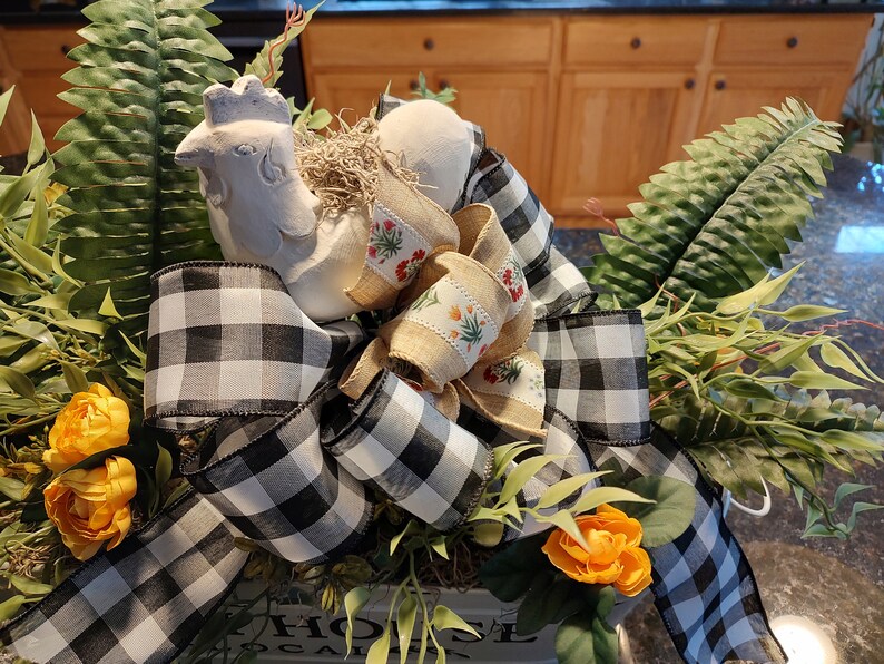 Farmhouse Rooster Centerpiece, Cottage Arrangement, Chalk Painted ...