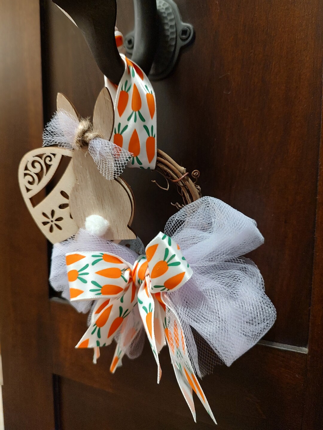 Mini Bunny Wreath, Carrot Bow, Spring Decor - Etsy