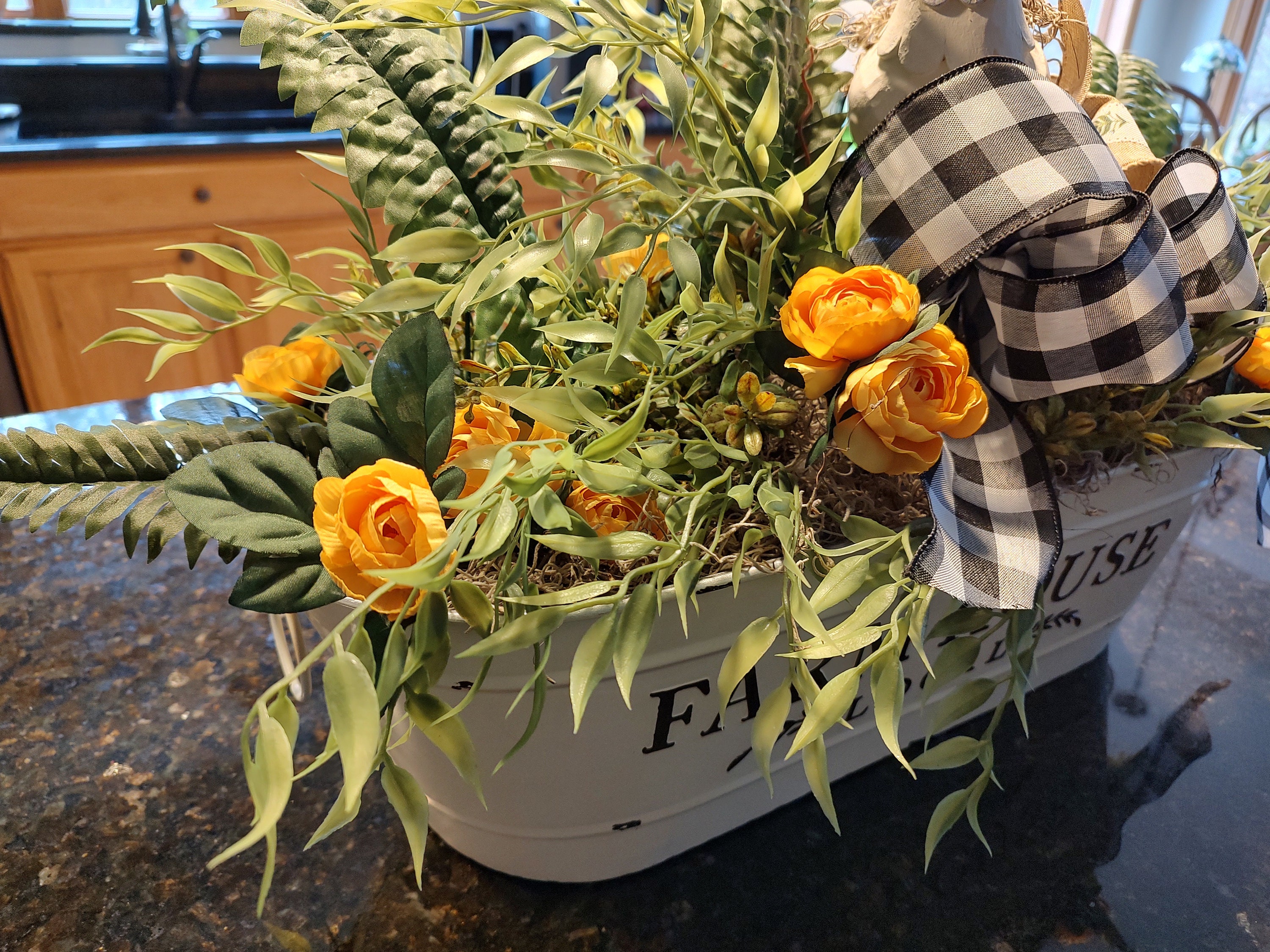 Farmhouse Rooster Centerpiece, Cottage Arrangement, Chalk Painted ...