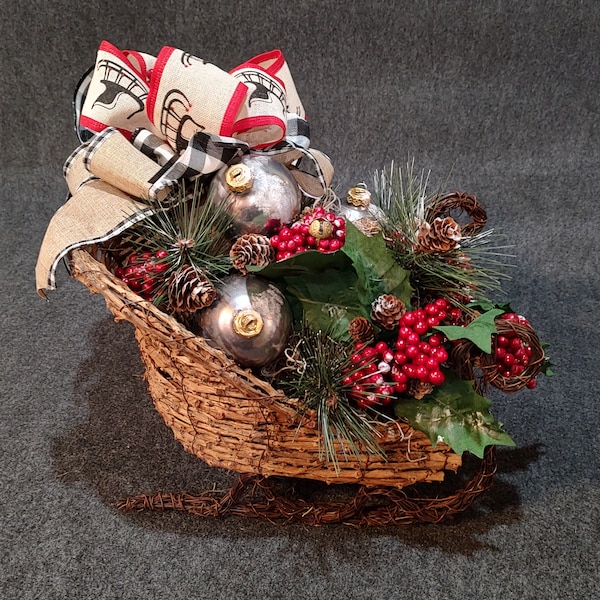 Christmas Decoration Sled - Etsy