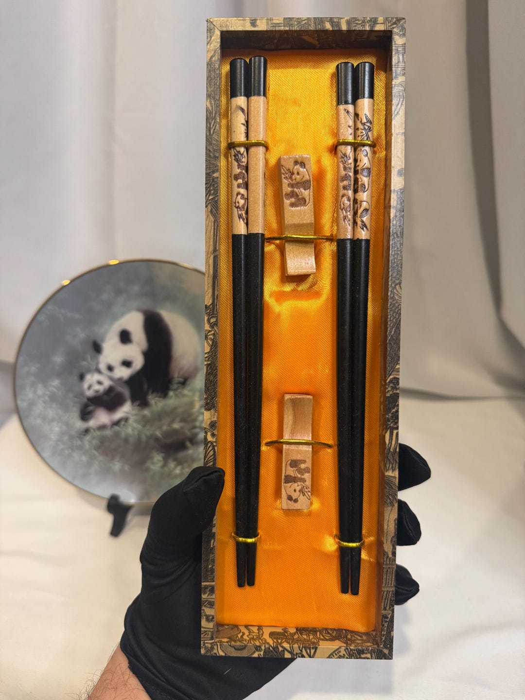 Panda Collector’s Gift Set – Fine China Plate and Themed Chopstick Set ...