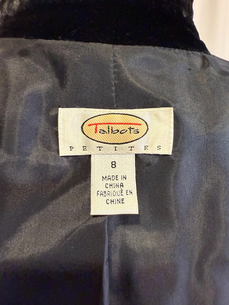 Vintage Black Velvet Talbots Blazer - Etsy