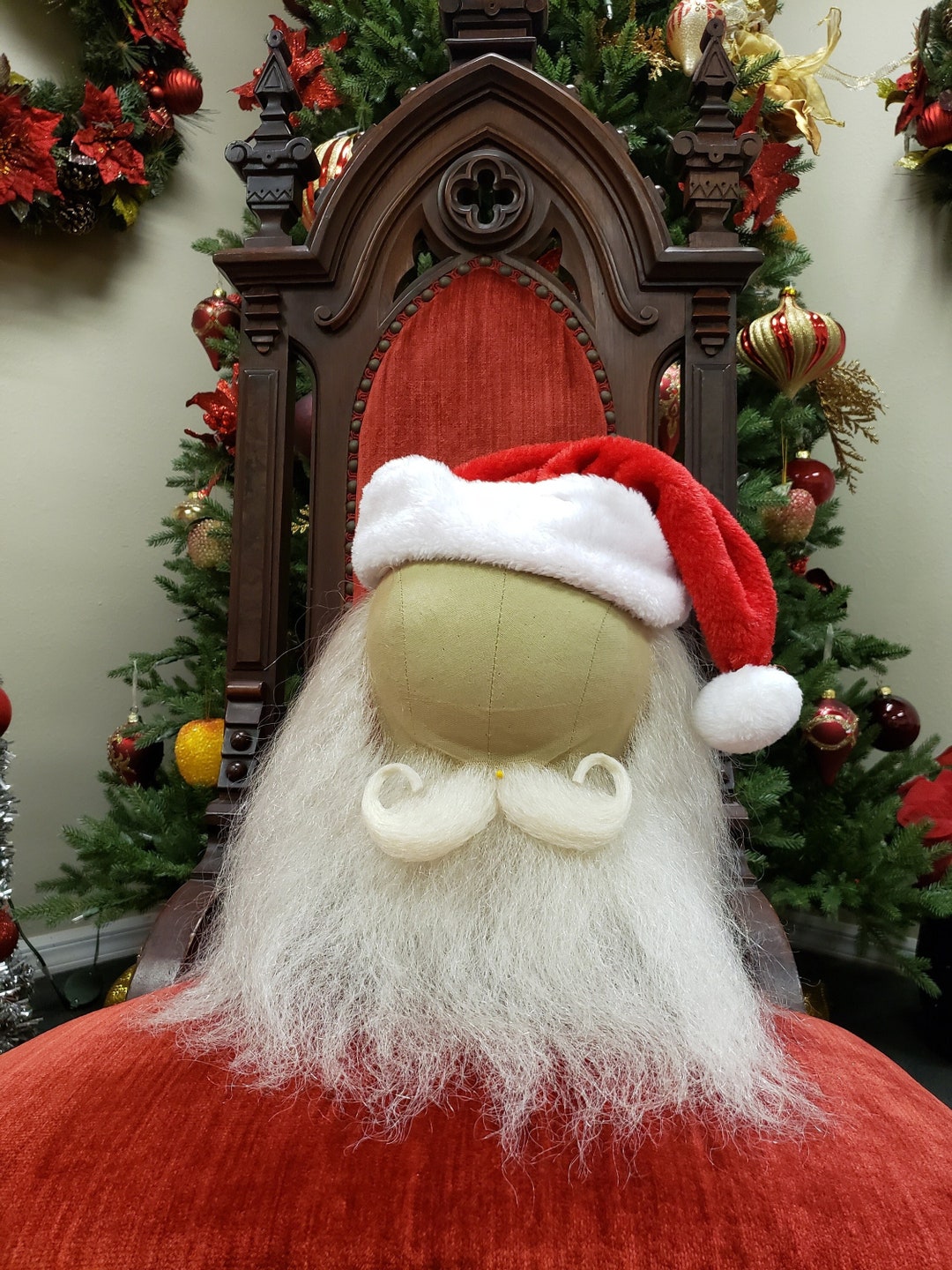 Professional Santa Claus 12 Inch Beard With Mustache Set. Hand Made ...