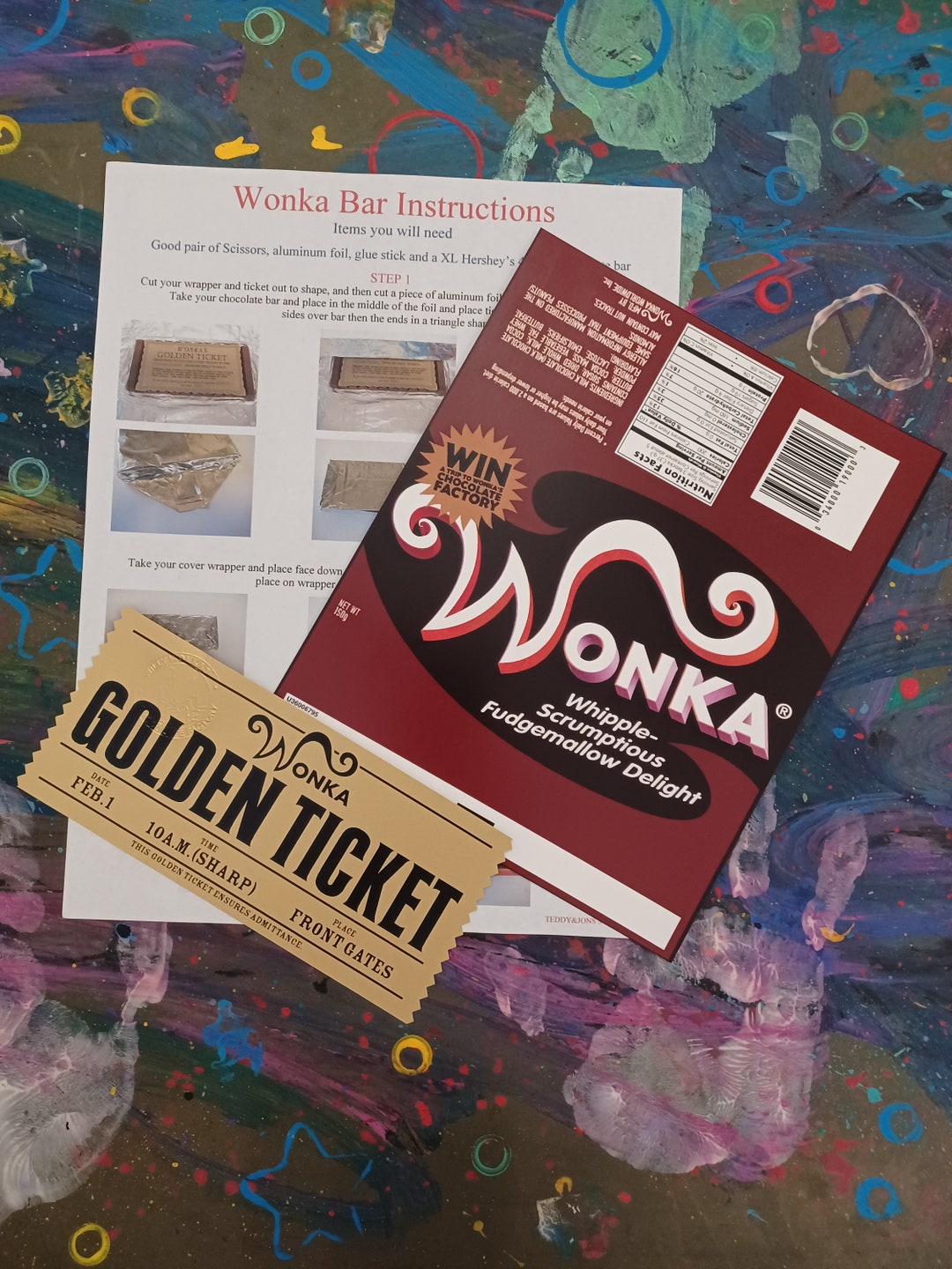 Willy Wonka Scruptuous Fudge Mallow Delight Wrapper Golden Ticket ...