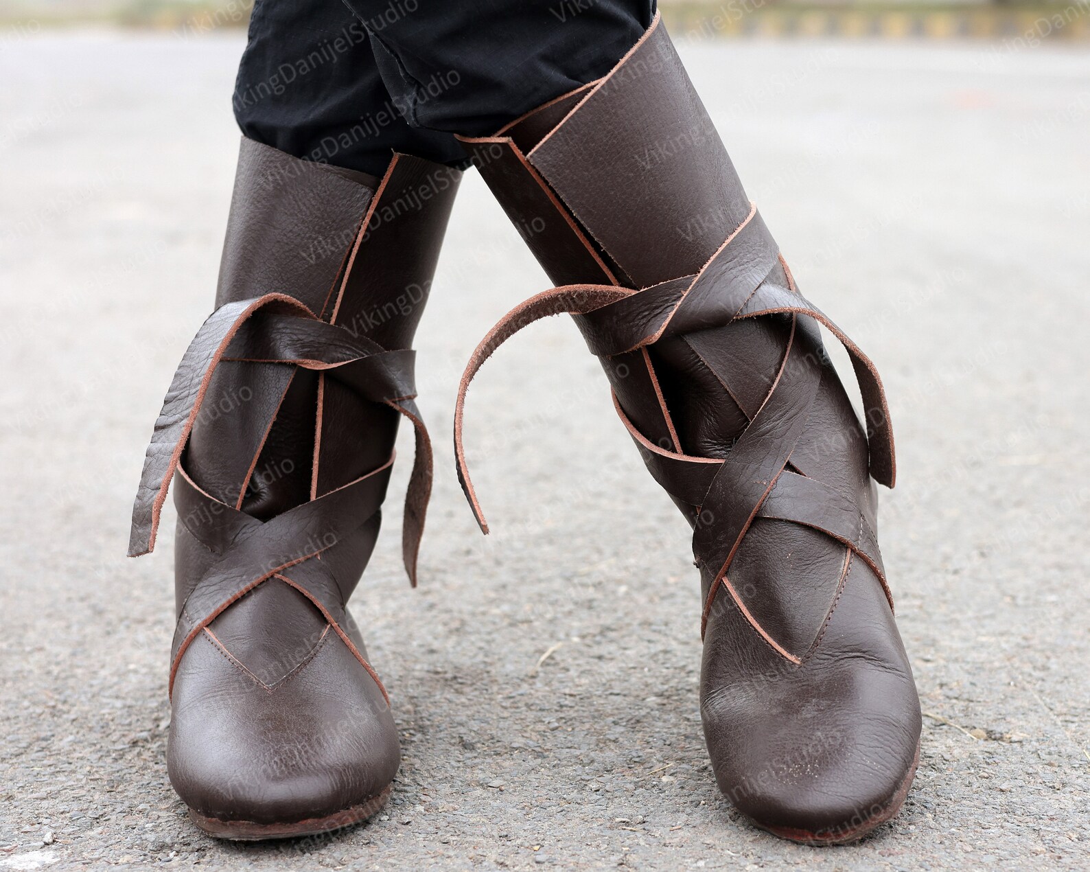 Renaissance Pirate Larp Boots, Viking Medieval PU Leather Boots, Ren ...
